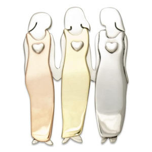 Far Fetched | Jewelry | Three Sisters Pin In Alpacca Copper Brass ...